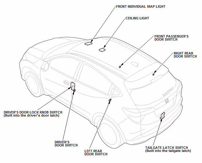 Honda HR-V - Circuit Diagram - Interior Lighting