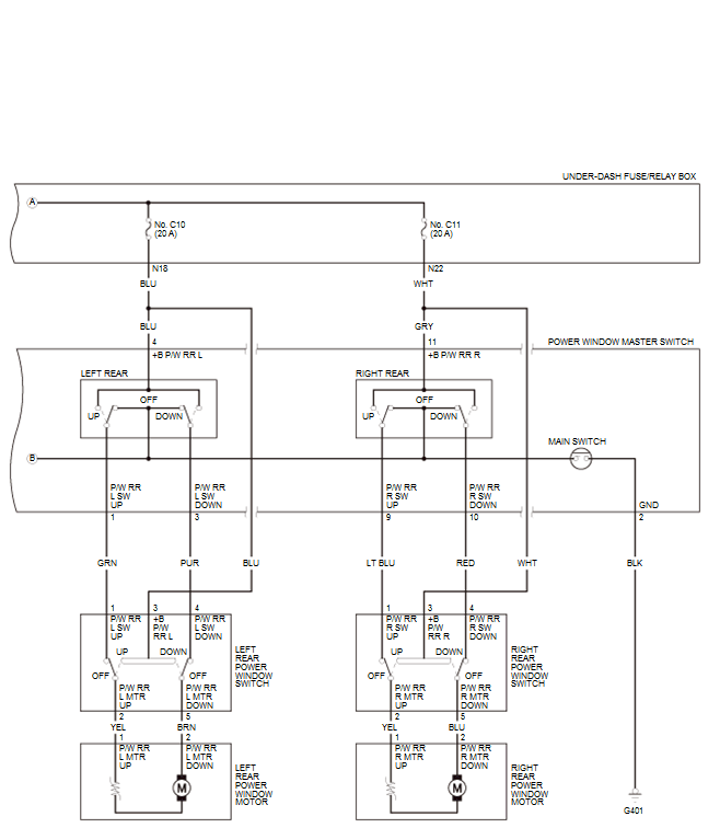 Honda HR-V - Circuit Diagram - Windows & Glass