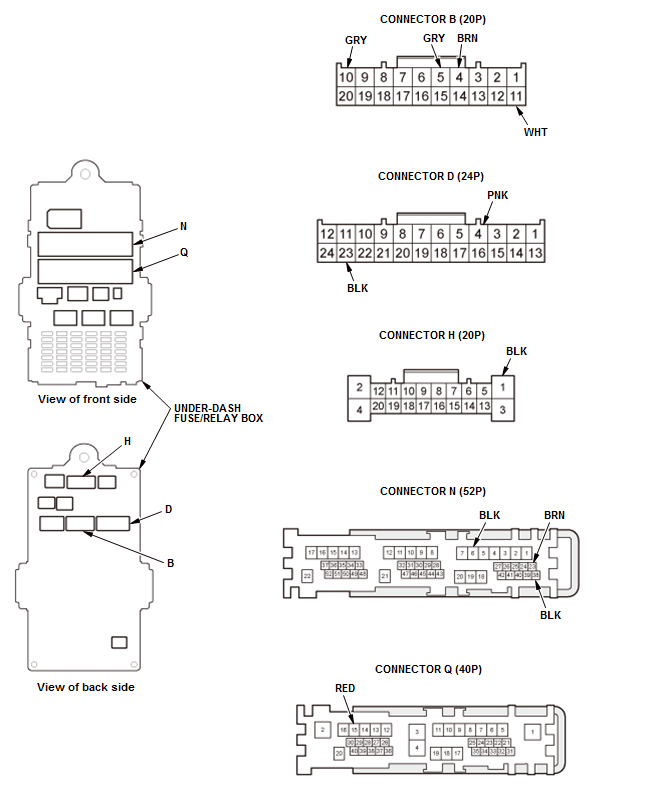 Honda HR-V - Reminder Systems (MICU And Gauge Control Module) Input ...