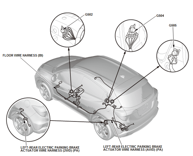 Honda HR-V - Connector and Harness Locations - Electrical System