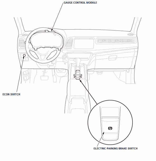 Honda HR-V - Circuit Diagram, Inputs and Outputs - Gauges