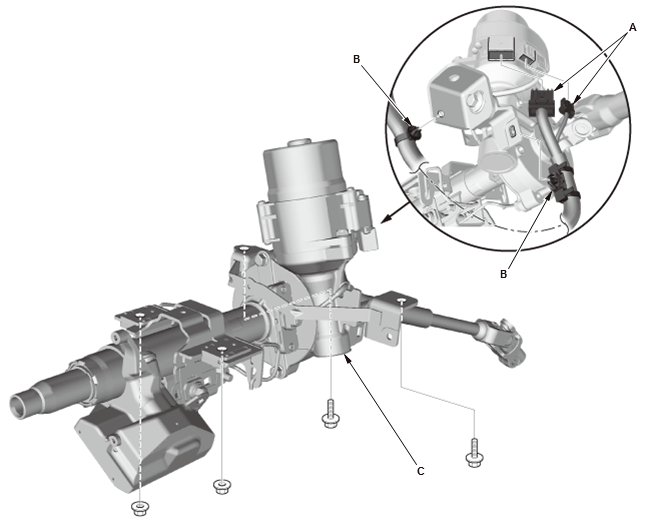 Honda HR-V - Steering Column/EPS Control Unit Removal and Installation ...