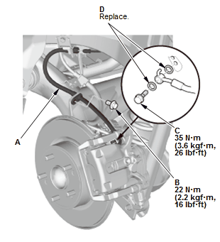 Honda HR-V - Brake Hose Removal and Installation - Brake System